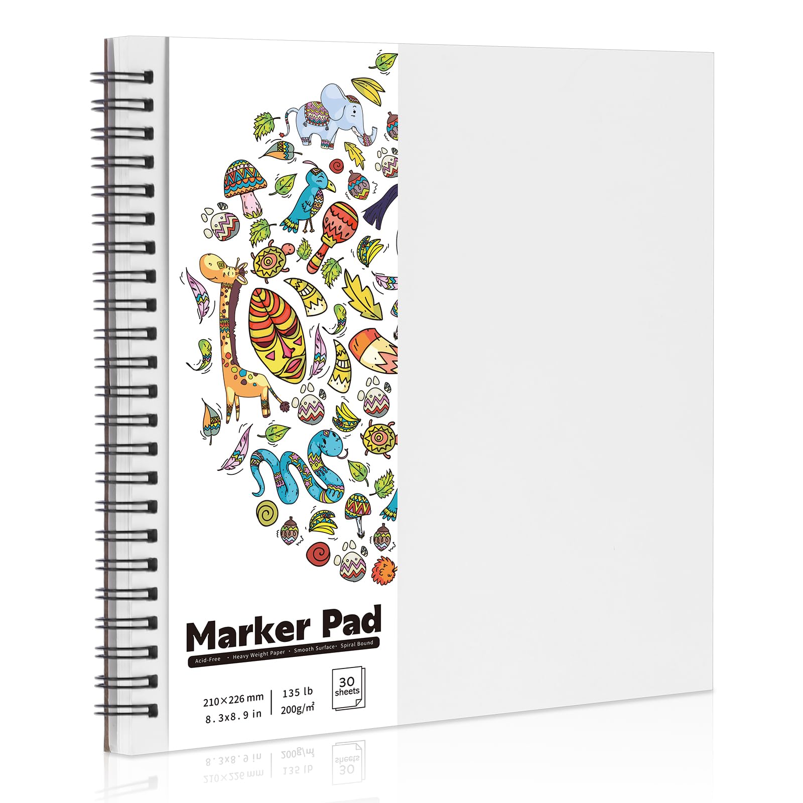 Mua 135lb/200gsm Marker Paper Pad, 8.3×8.9in Double Sided Bleedproof ...