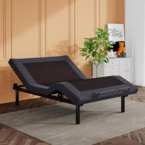 SHA CERLIN Electric Adjustable Bed Base, Ergonomic Upholstered Full ...