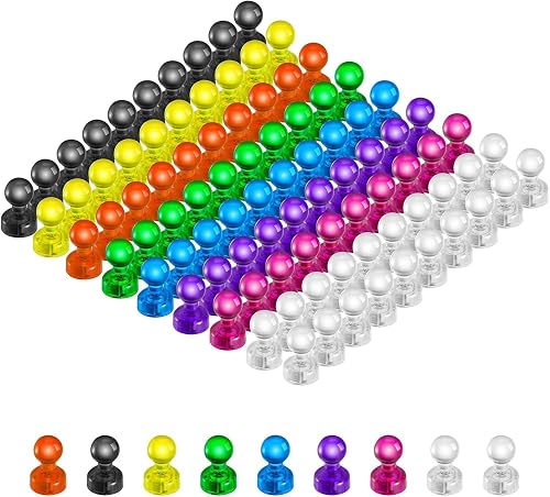90 PCS Colorful Strong Magnetic Push Pin Magnets, Office/Classroom ...