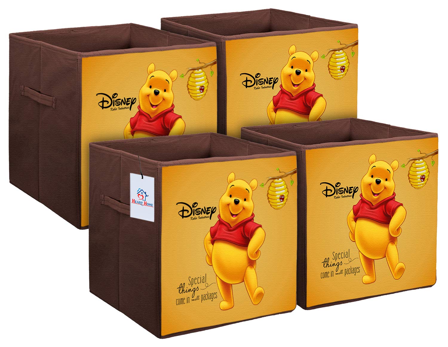 Heart Home Disney Winnie-The-Pooh Print Non Woven Fabric 4 Pieces ...