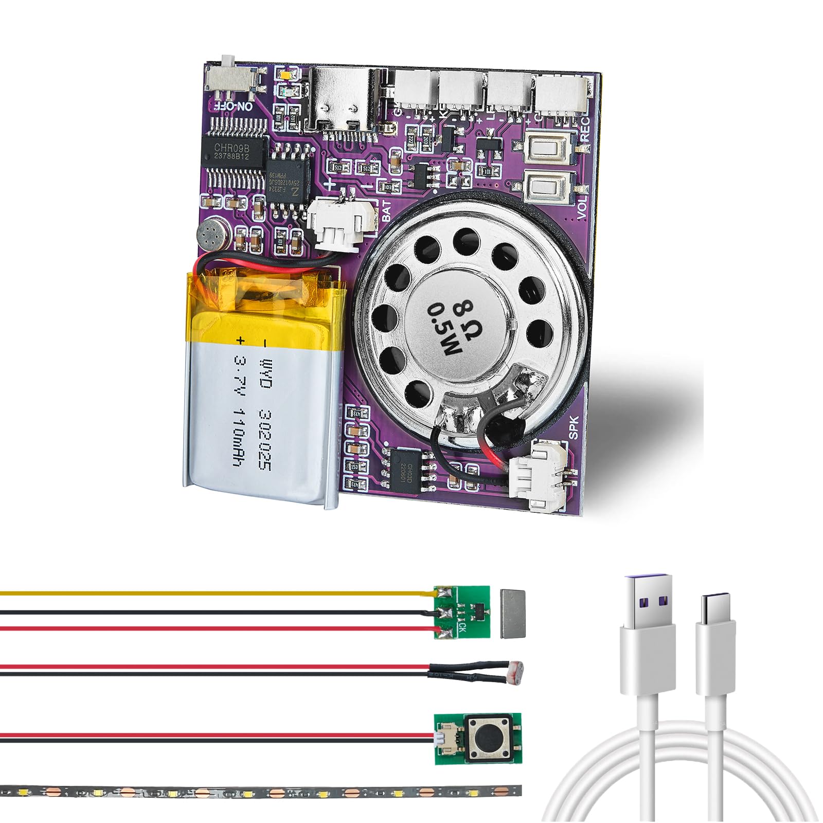 XLW Sound Module, 16MB Push Button, Magnetron, Light Control Activated ...