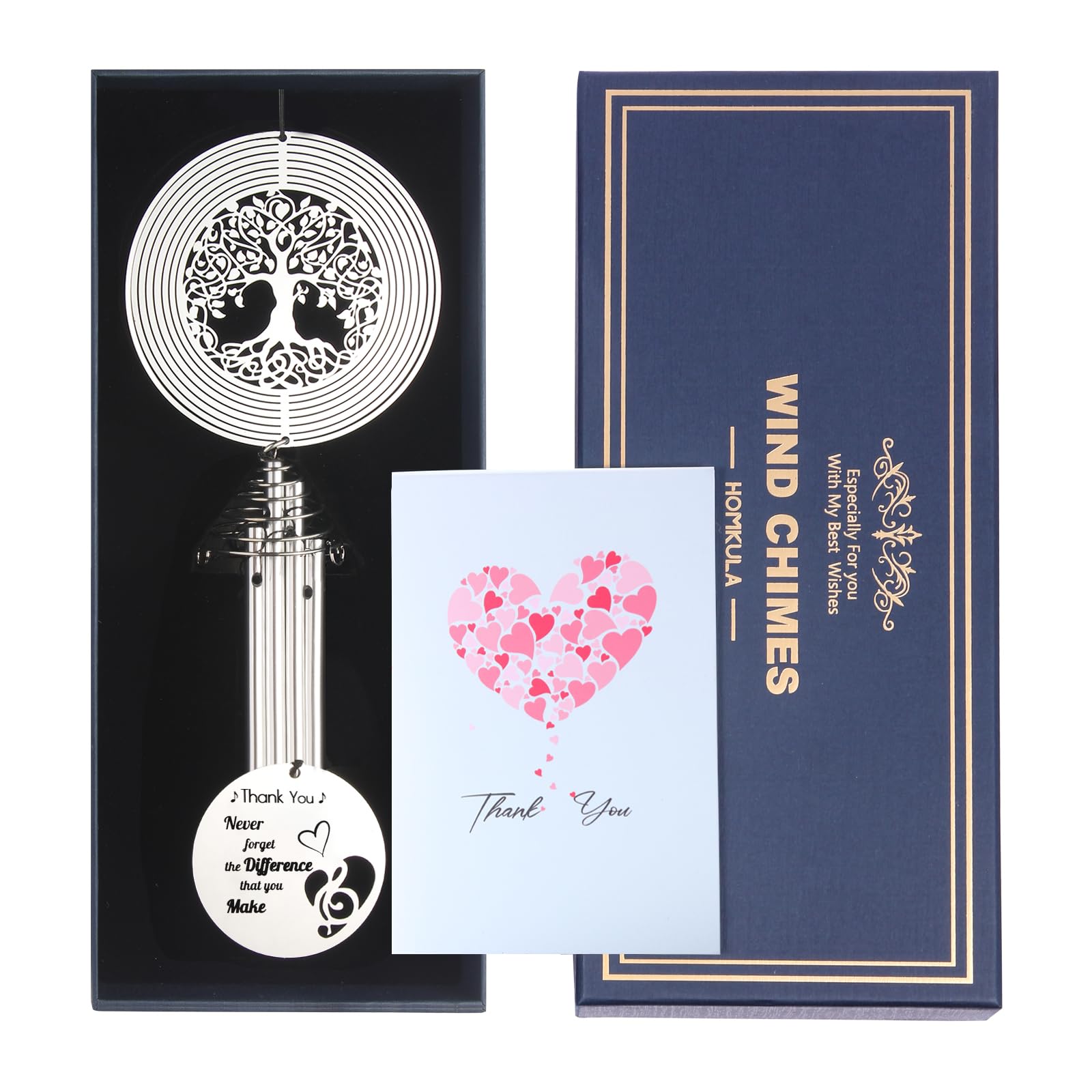 HOMKULA Thank You Wind Chimes, Thank You Gifts for Women/Men Friends ...