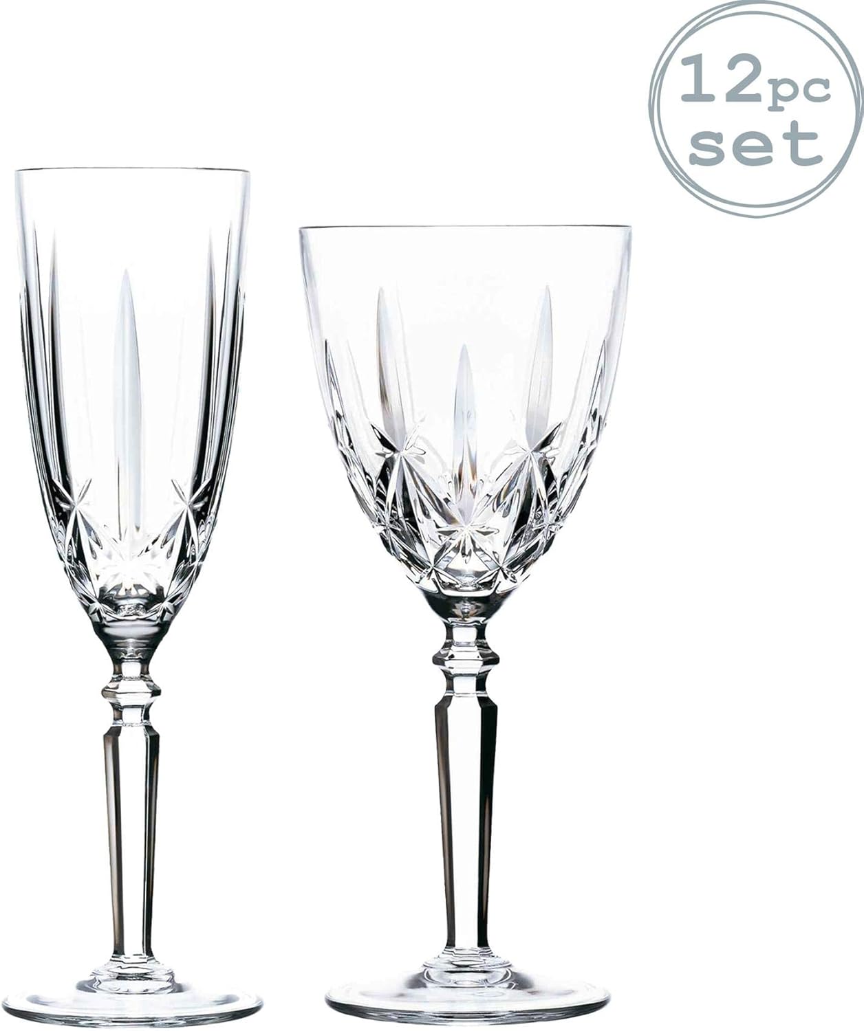 RCR Crystal Orchestra Cut Glass Wine Glasses and Champagne Flutes ...