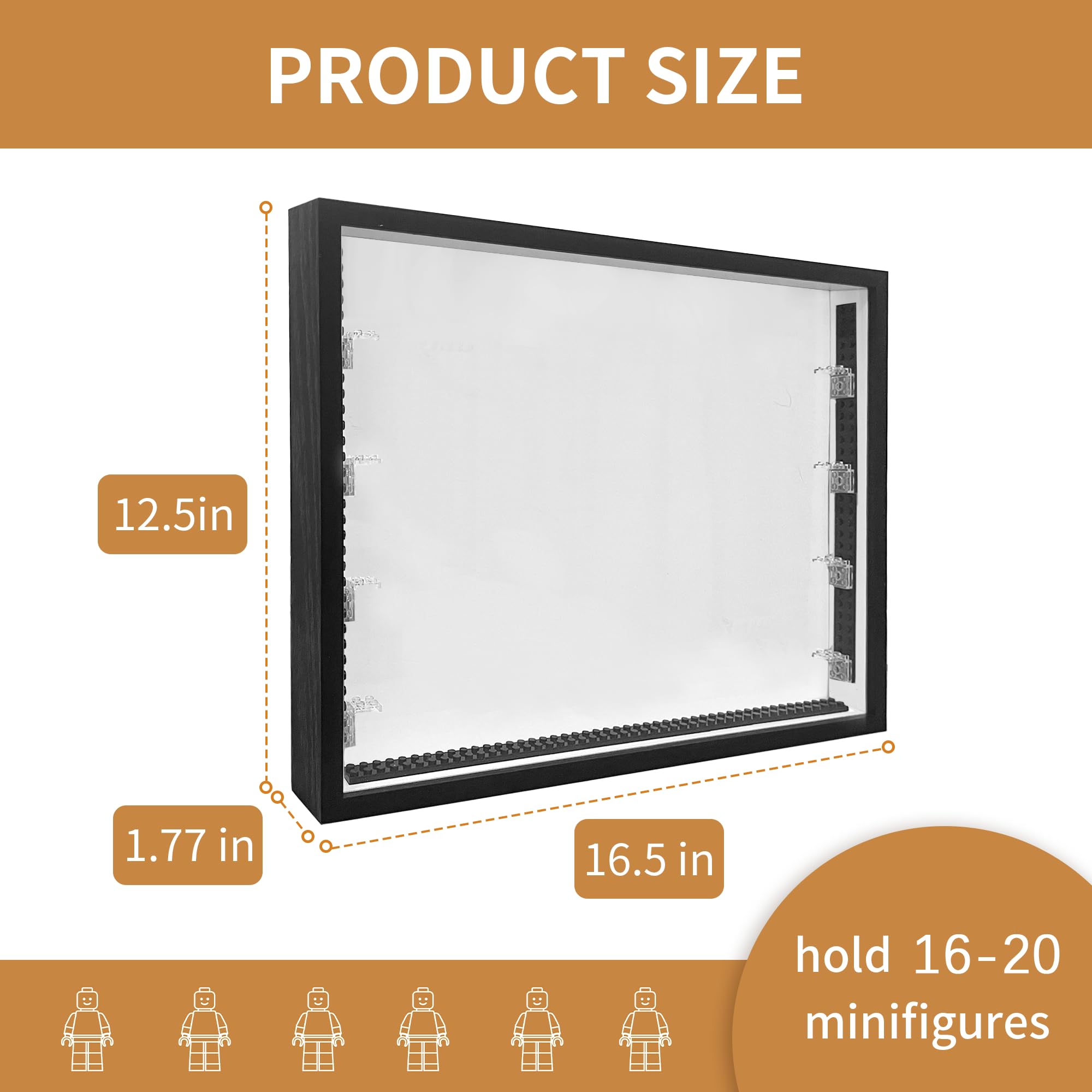 Mua Lego Minifigure Display Case, Wooden Lego Picture Frame Wall Mount ...