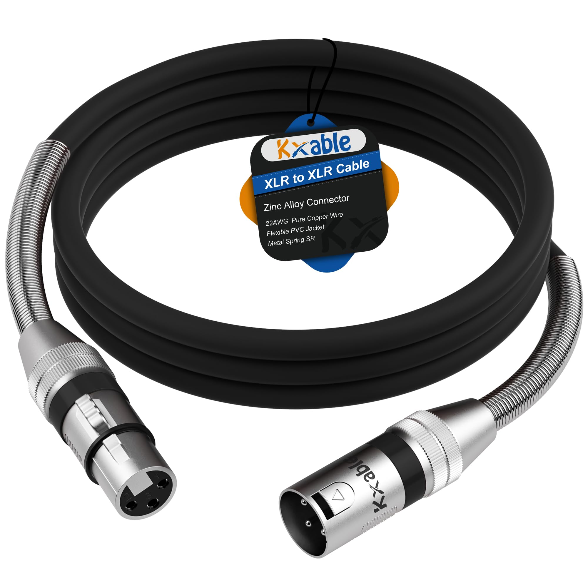 Premium XLR Microphone Cable - 6 Feet, Heavy Duty 22AWG OFC XLR Male to ...