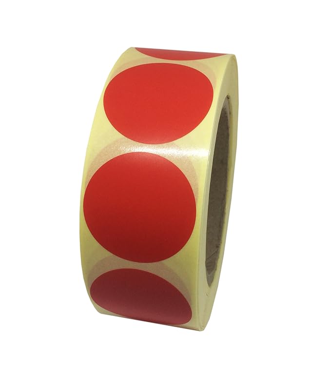 Pastilles/gommettes ROUGE en papier autocollant - Ø 40 mm - En bobine ...
