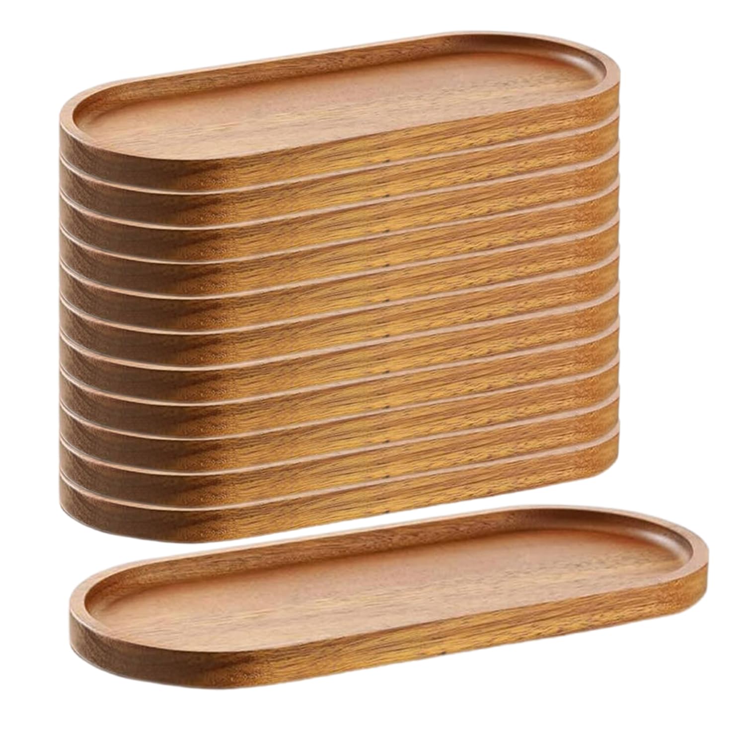 Linwnil Wood Serving Trays Charcuterie Boards Oval Wooden Plates Wood ...
