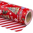 Amazon.com: WRAPAHOLIC Reversible Christmas Wrapping Paper - Mini Roll ...