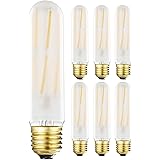 T10 LED Frosted Bulbs, Edison Tubular Filament LED Light Bulb, Dimmable 8W (75W Equivalent ...