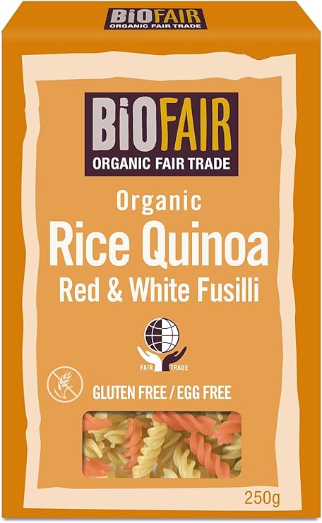 BioFAIR Organic Fair Trade Rice Quinoa Red and White Fusilli 250g (Pack ...
