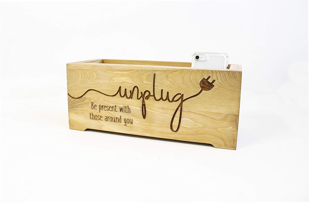 Amazon.com: Unplug Box Rustic Wood Planter - Personalized Family Cell ...