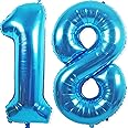 Amazon.com: 18 Balloon Number, 40 Inch Blue Foil Balloons Giant Jumbo ...