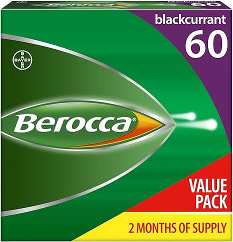 Berocca Energy Vitamin Tablets Blackcurrant Flavour, High Dose of ...
