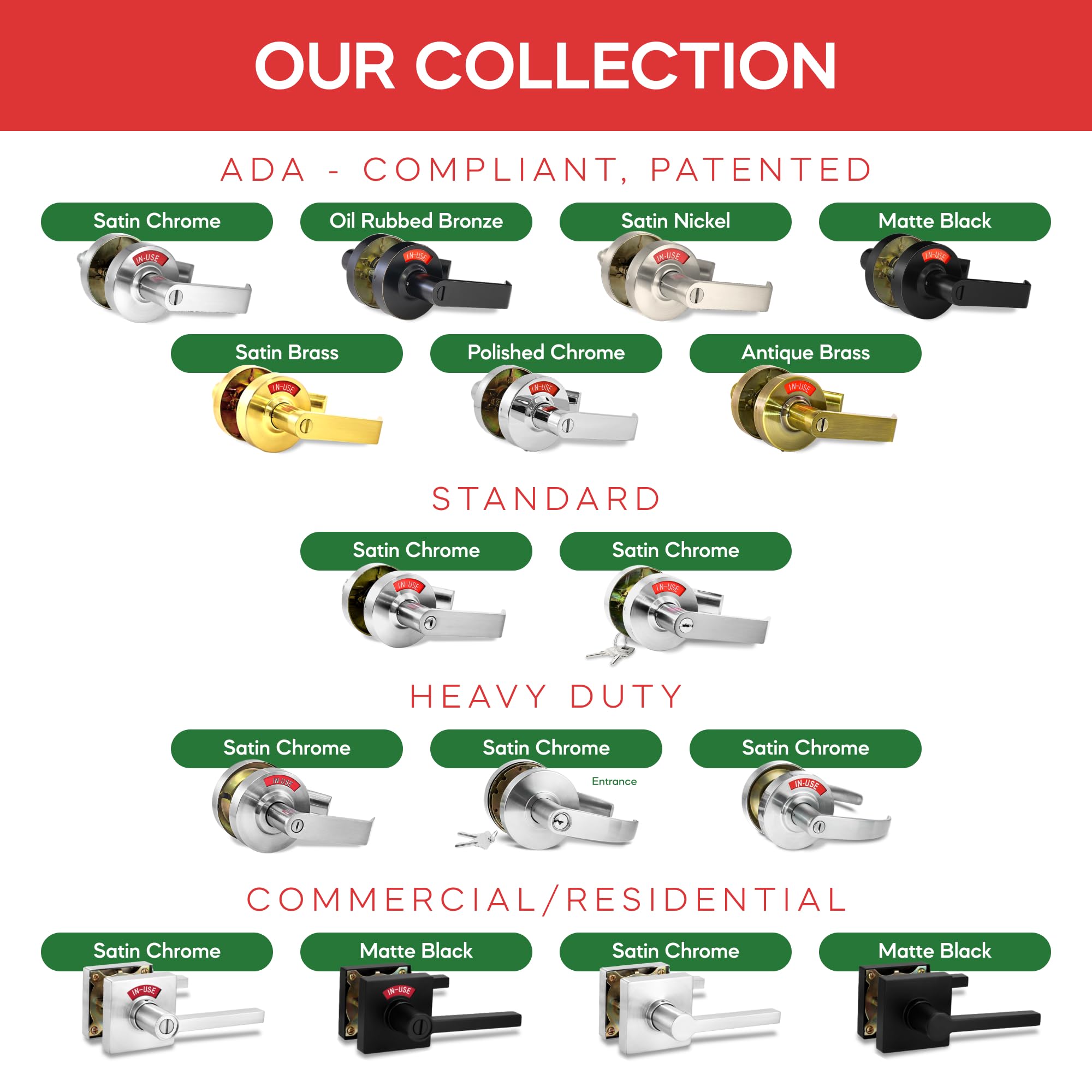 VIZILOK Privacy Indicator Lock With Keys C3FE, Satin Chrome, Large In ...