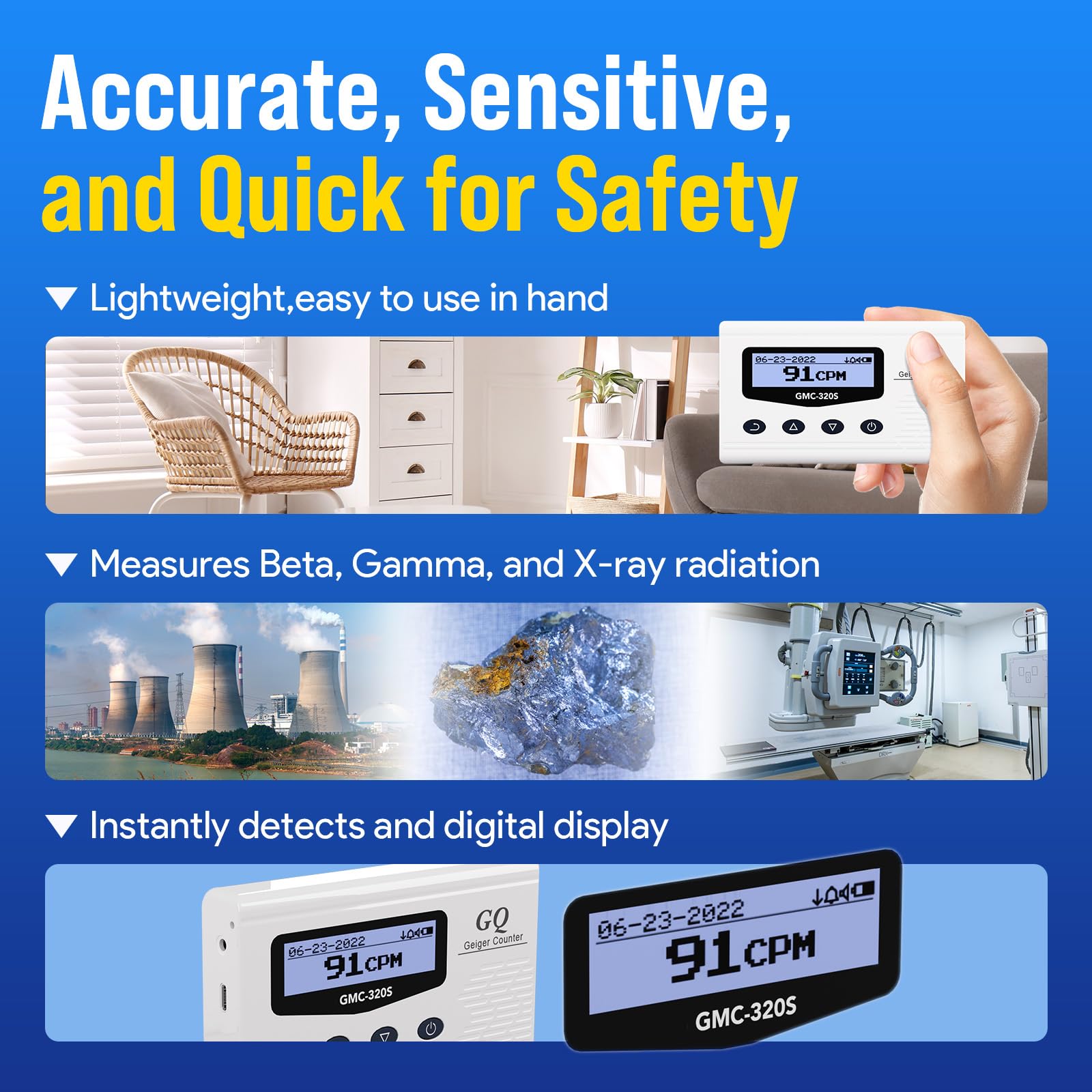 Mua GQ GMC-320S Digital Nuclear Radiation Detector Monitor Meter Geiger ...