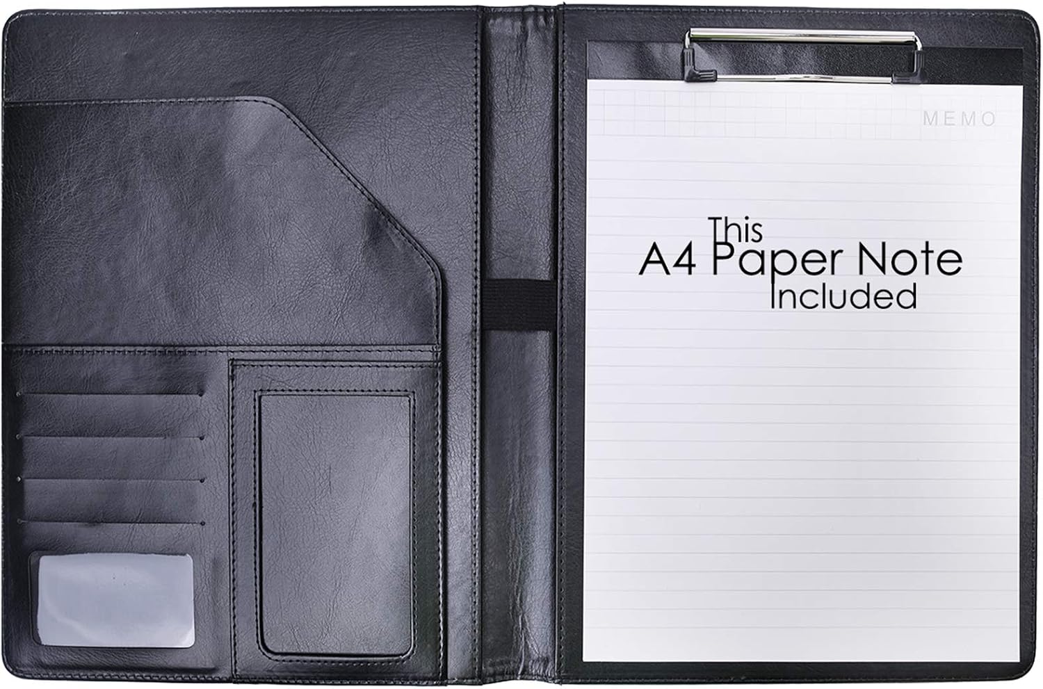 JAKAGO A4 Clipboard Folder Portfolio Paper Pad Faux Leather Document ...