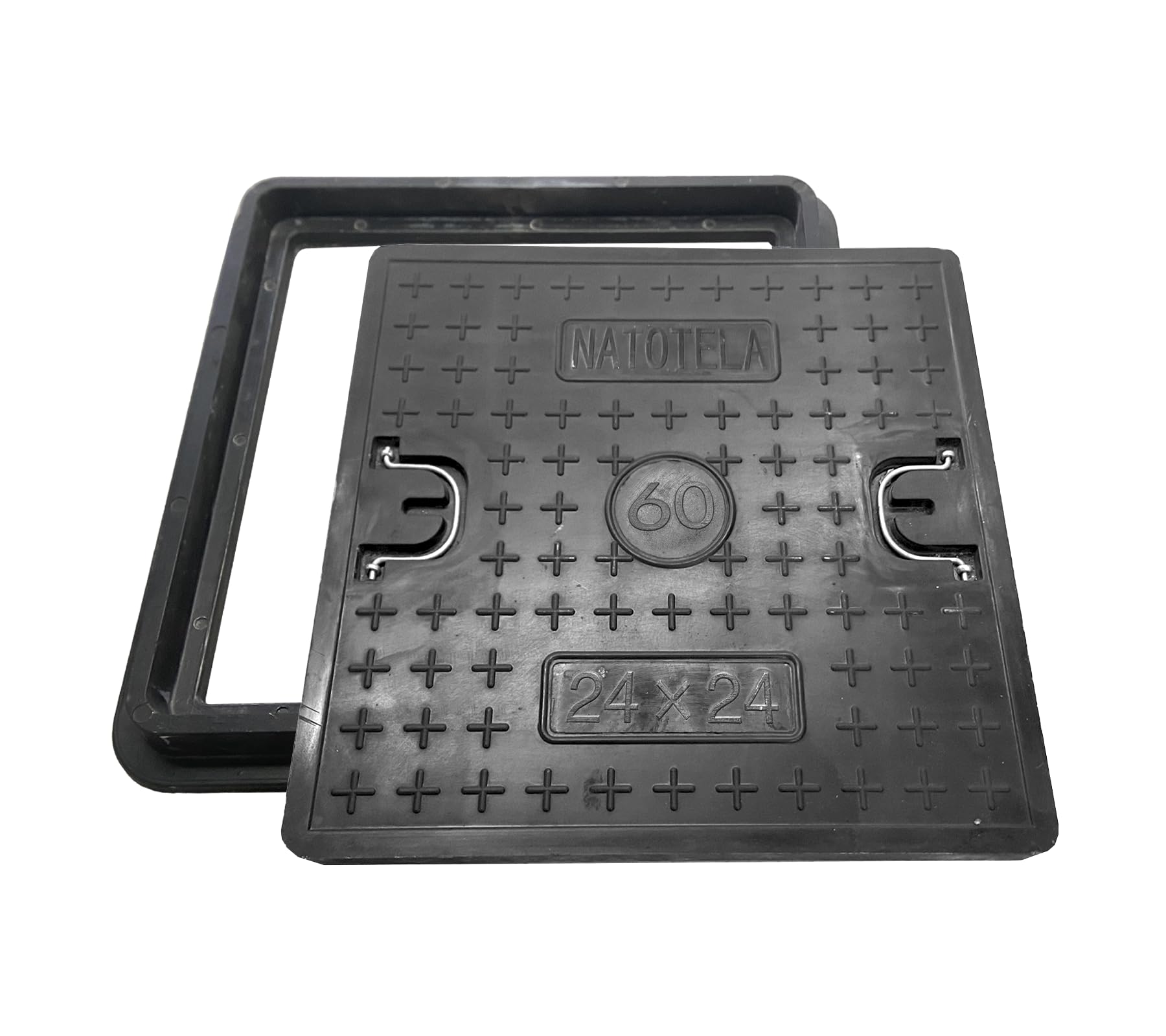 Natotela 24x24 Square Fiberglass Manhole Cover and Frame,Overall Size ...