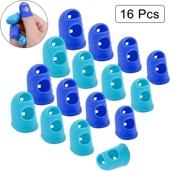 Wisdompro 16 Pcs Finger Tips, 4 Sizes Anti-Slip and Reusable Silicone ...