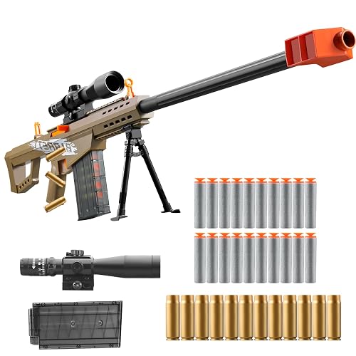Kyliandi Soft Bullet Toy Gun Sniper Rifle with Scope Realistic Shell ...