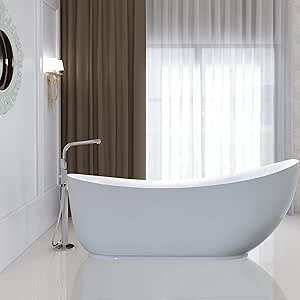 Vanity Art 71 Inch Freestanding Acrylic Bathtub Modern Stand Alone ...