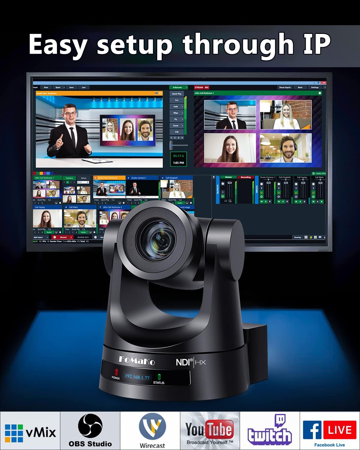 Mua FoMaKo NDI PTZ Camera with 20x Optical Zoom NDI/3G-SDI/HDMI Output ...