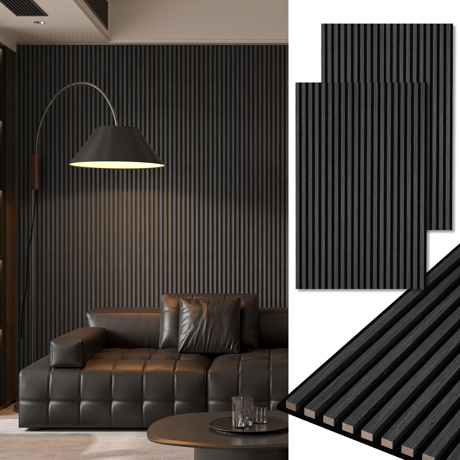 WOOD IN NOT BLACK AS PICTURED!!!! REG WOOD COLOR Art3d 2-Pack 48" x 24 ...