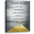 Amazon.com: 7 Rules of Life Motivational Poster Printed on Canvas Wall ...