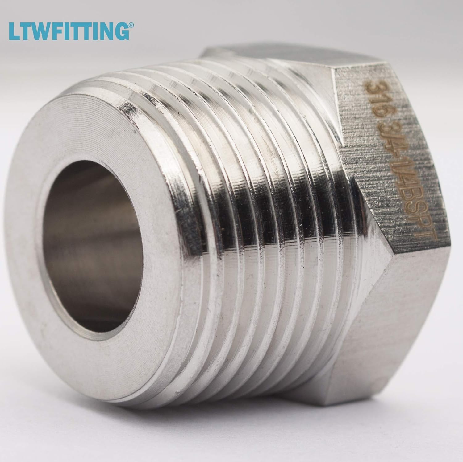 LTWFITTING Stainless Steel 316 Pipe Hex Bushing Reducer Fittings 3/4 ...