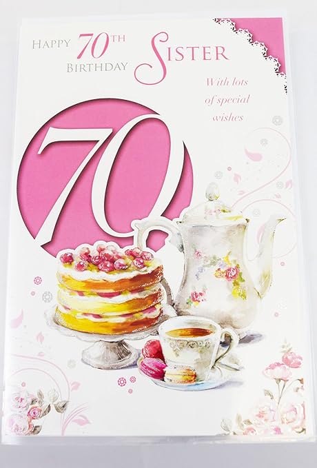 70 Schwester Geburtstagskarte Happy 70th Birthday Sister Mit Lots 70-schwester-geburtstagskarte-happy-70th-birthday-sister-mit-lots
