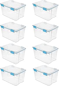 Amazon.com - Sterilite 54 Quart Gasket Box in Clear with Blue Latches ...