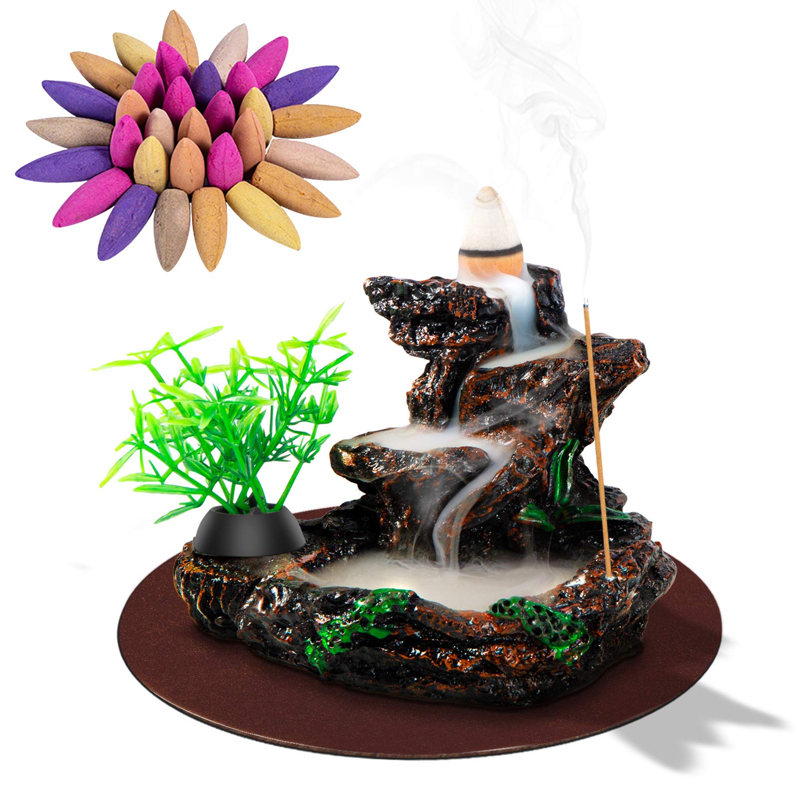 DK177 Incense Holder Waterfall Incense Burner Ceramic Backflow Zen ...