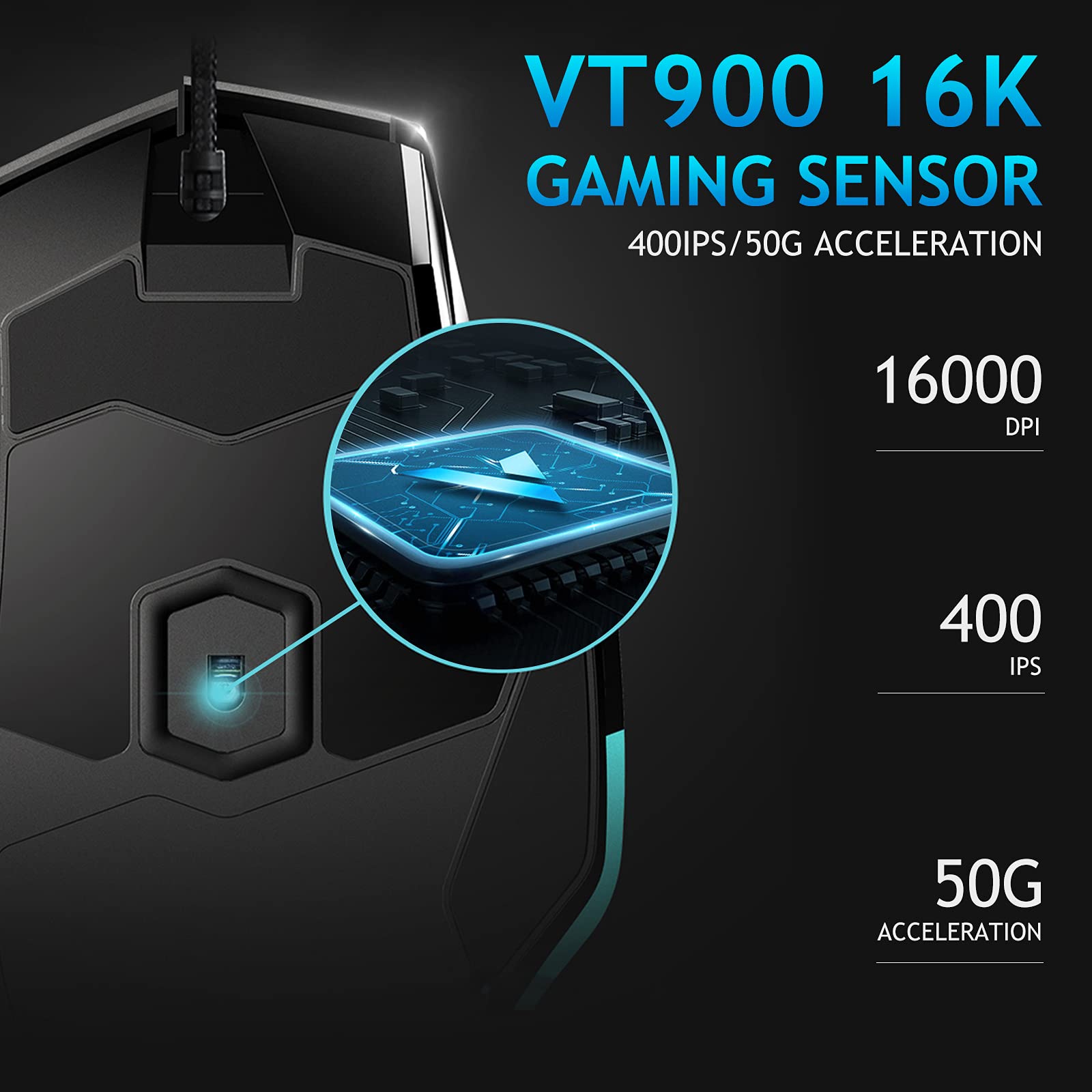 Mua RAPOO VT900 Wired Gaming Mouse, 16K DPI Optical Sensor, IR Optical ...