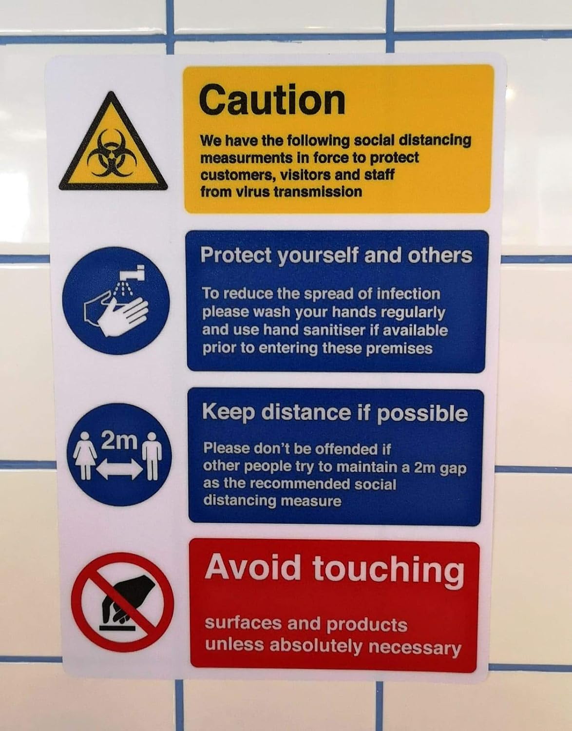 Social distancing measures for shops and business, avoid touching ...