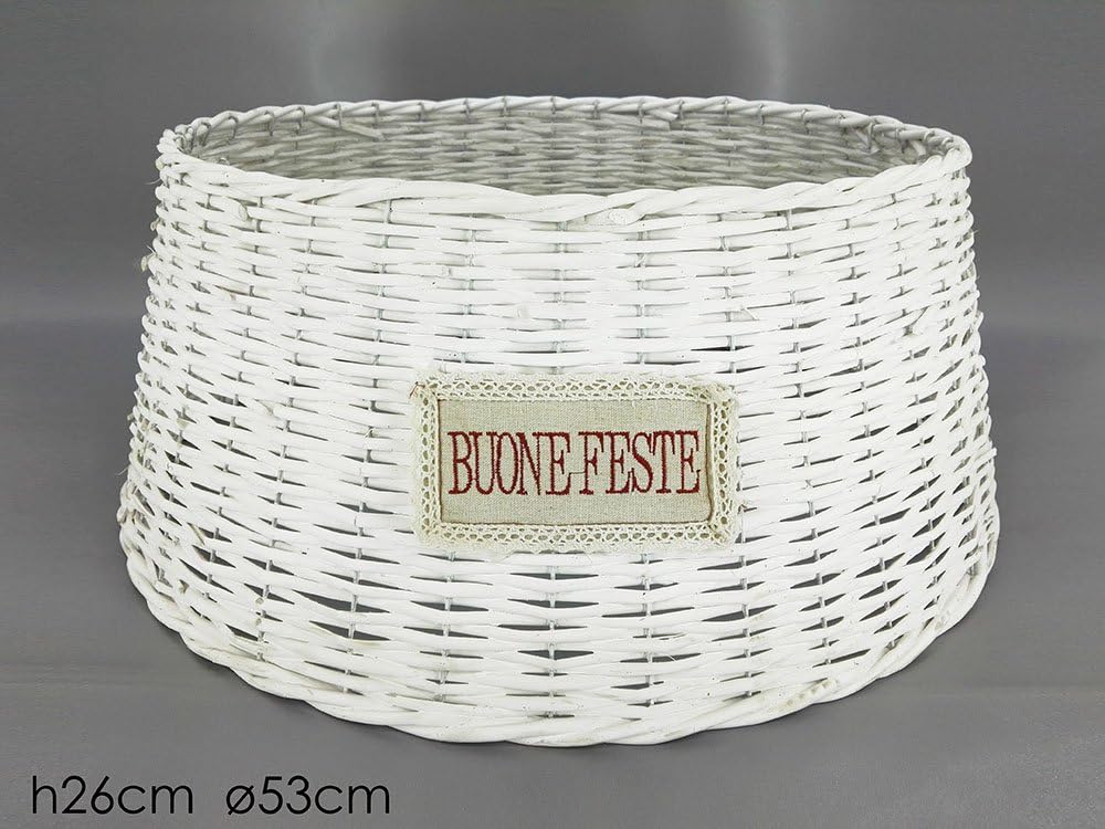 generaltrade Copri Base Albero di Natale sottoalbero Vimini Bianco ...