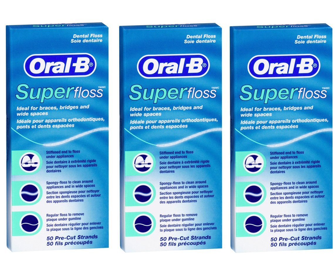 Amazon.com: Oral-B Super Floss, Dental Floss, Original (50-count), 2 ...