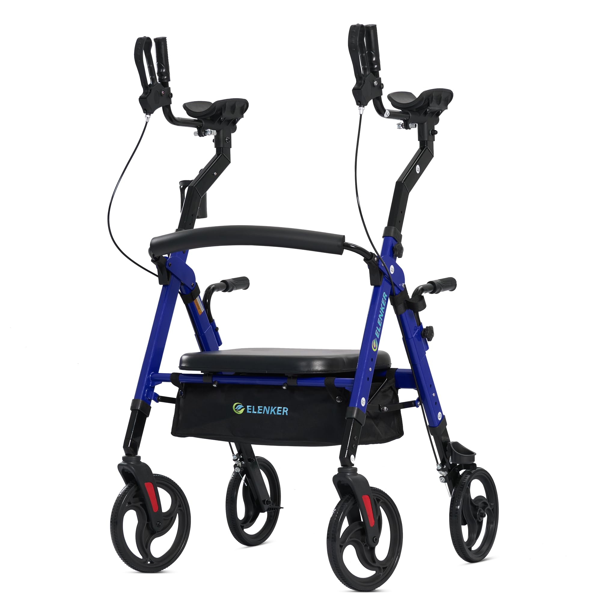ELENKER Heavy Duty Upright Walker with Extra Wide Padded Seat and ...