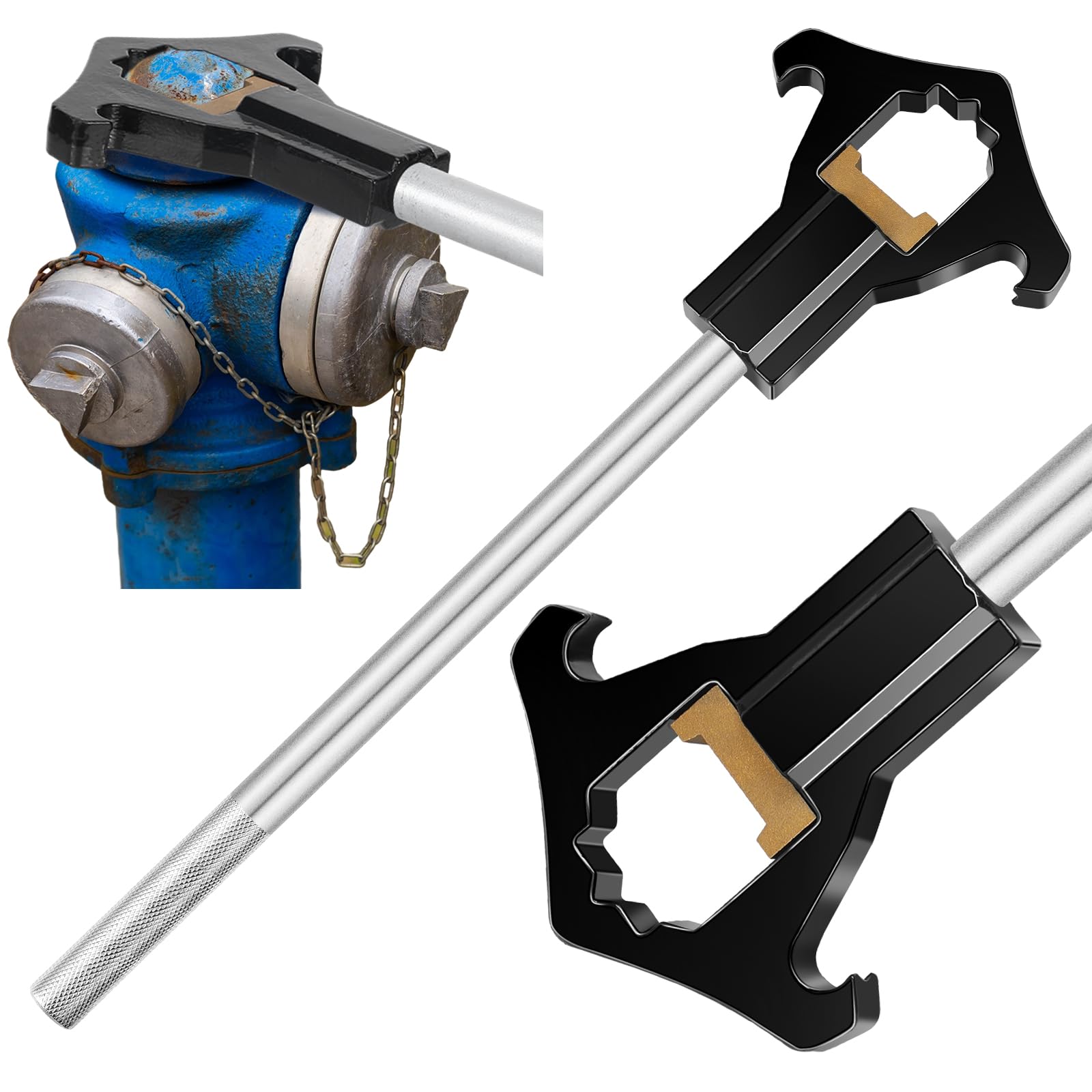 Gisafai Heavy Duty Fire Hydrant Wrench, Double Head Adjustable Hydrant ...