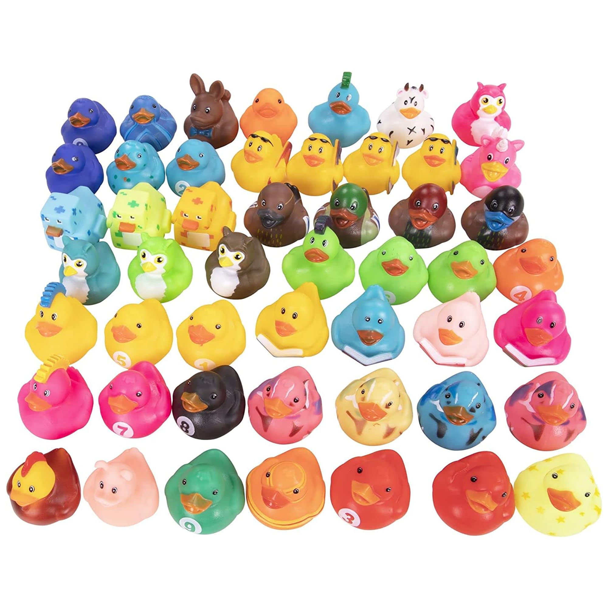 50-Pack Assorted Rubber Ducks Baby Bath Toys I Baby Shower Mini Rubber ...