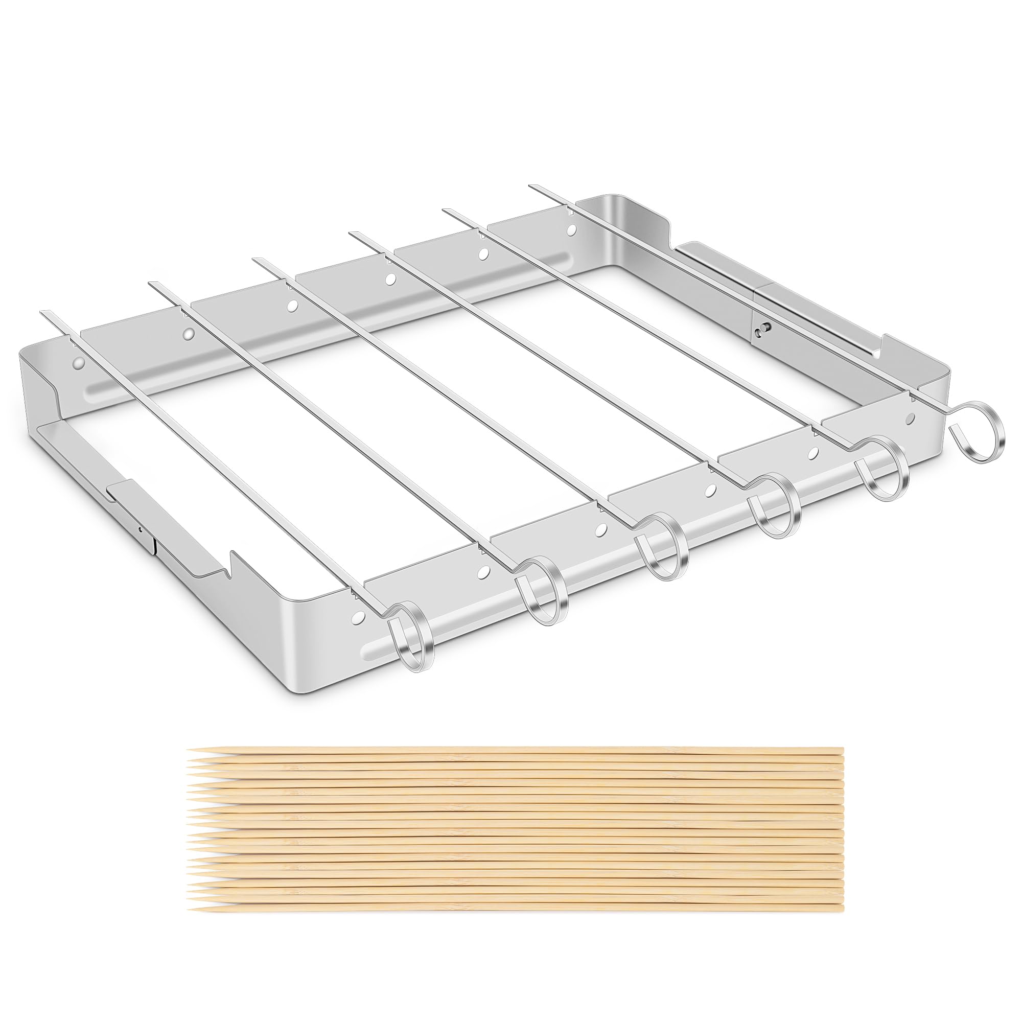Unicook Upgraded Stainless Steel BBQ Shish Kabob Set, Large Foldable ...