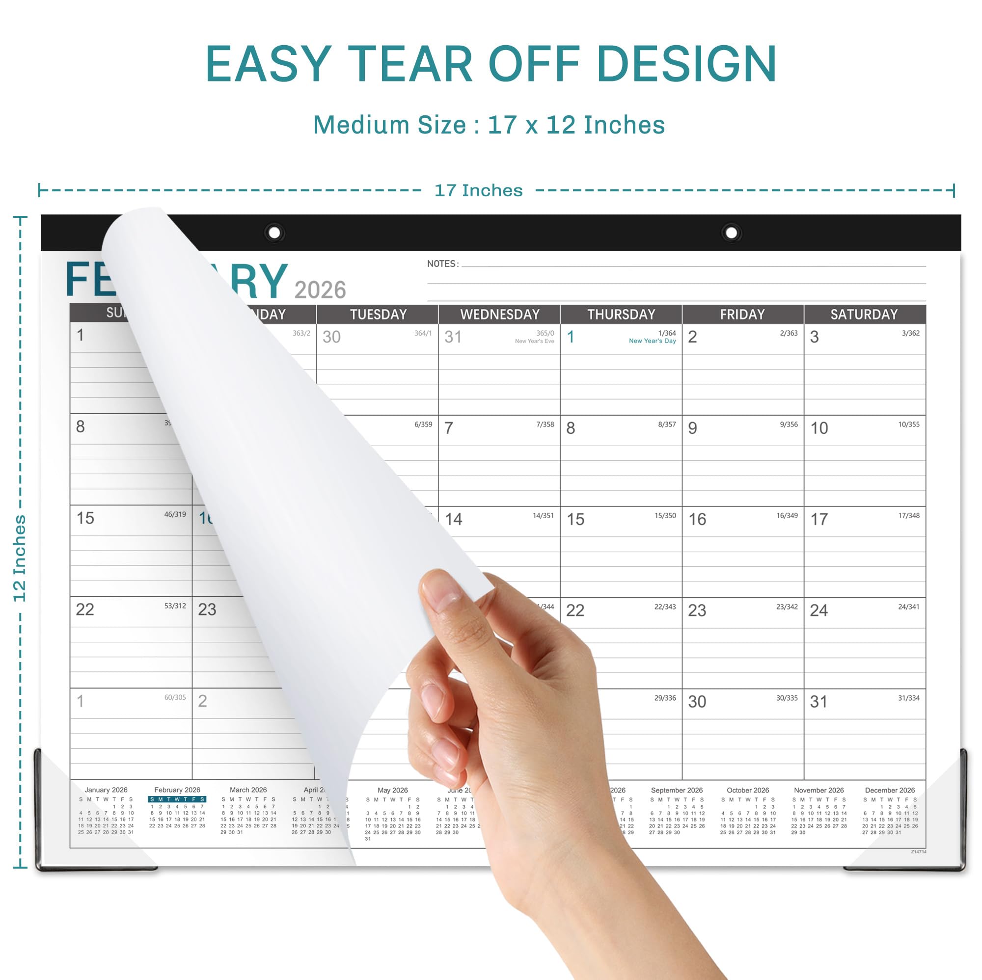 Mua 2026 Desk Calendar - Desk Calendar 2026, 17"x12" Desktop Calendar ...