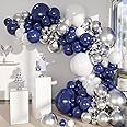 Amazon.com: MEBAY Blue White Silver Balloons Garland Arch Kit, 141Pcs Latex Balloons Different ...