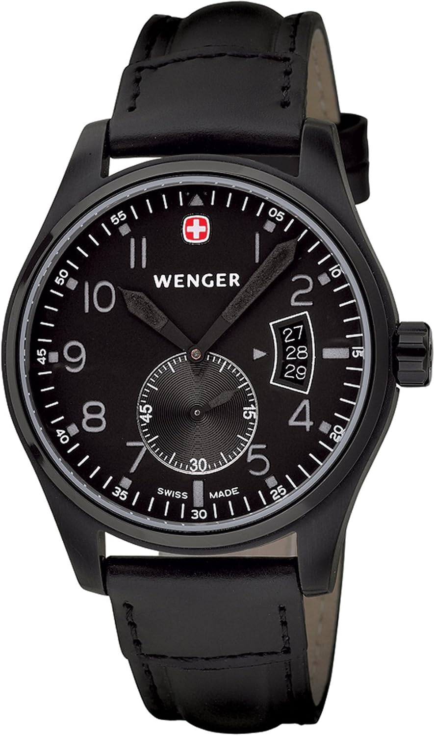 Wenger 'Aerograph' Vintage Black Dial Strap Watch : Amazon.co.uk: Watches