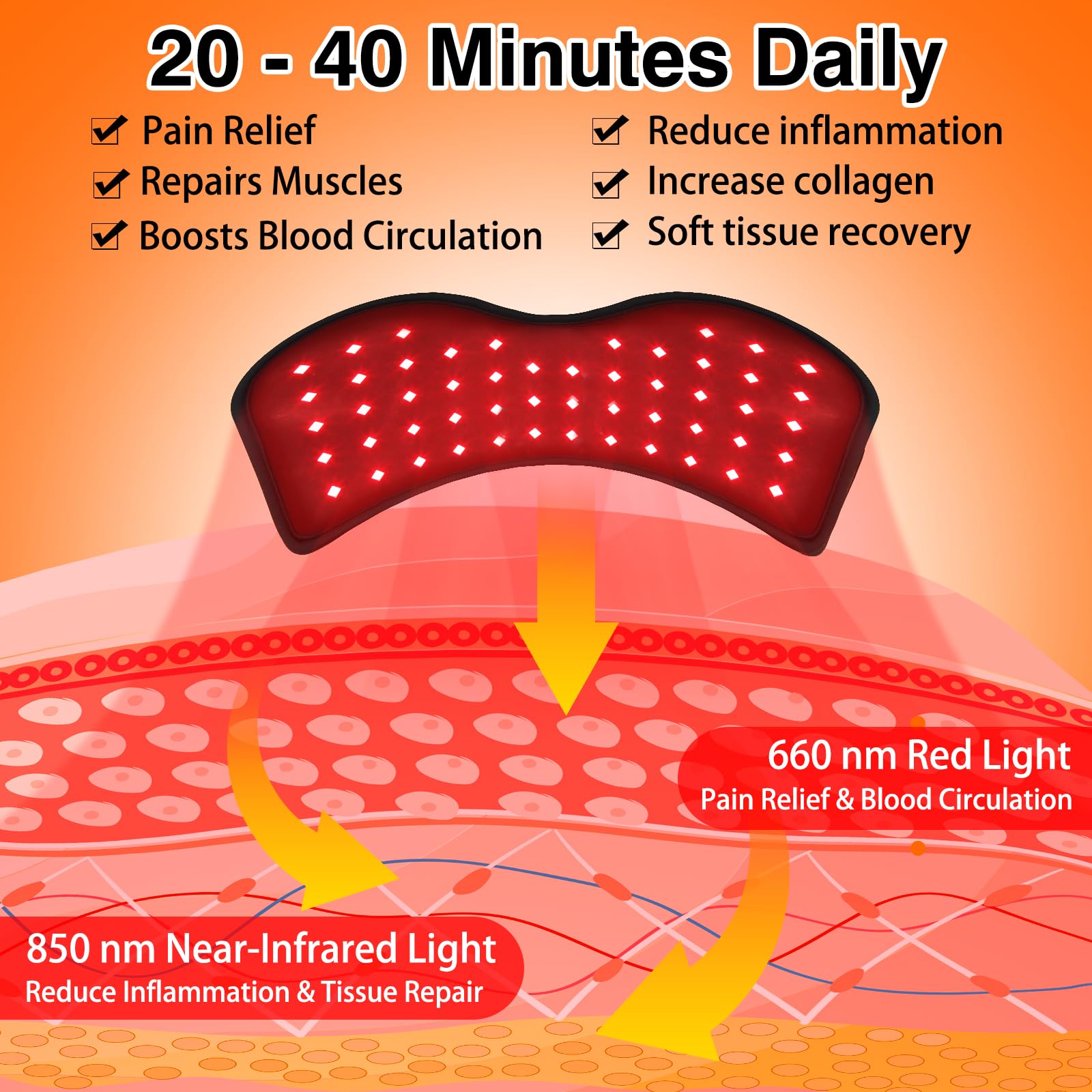 Mua Cordless Red Light Therapy for Knee, Infrared Light Therapy Devices ...