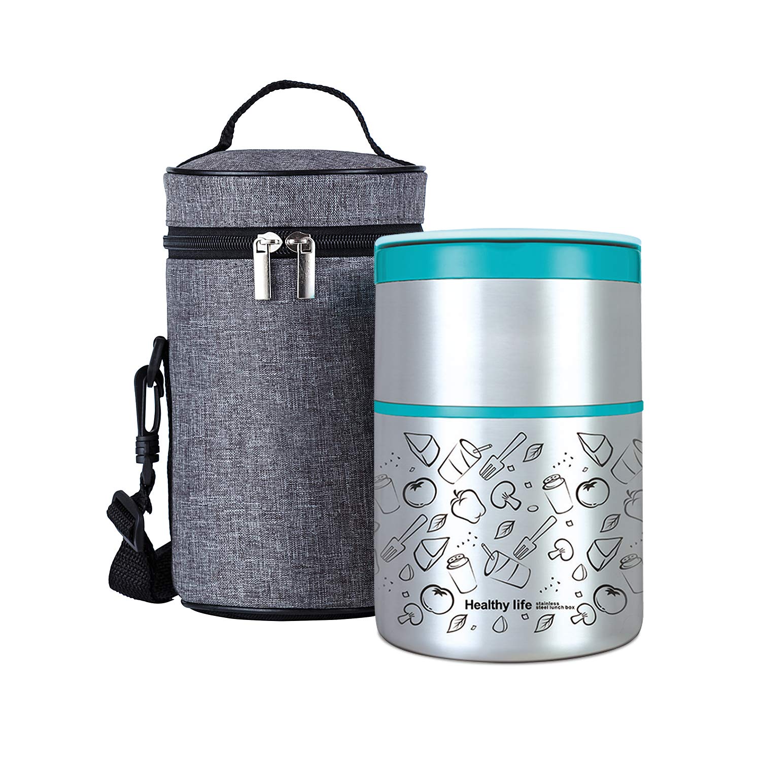 Lille Home Vacuum Insulated Stackable Stainless Steel Thermal Lunch ...