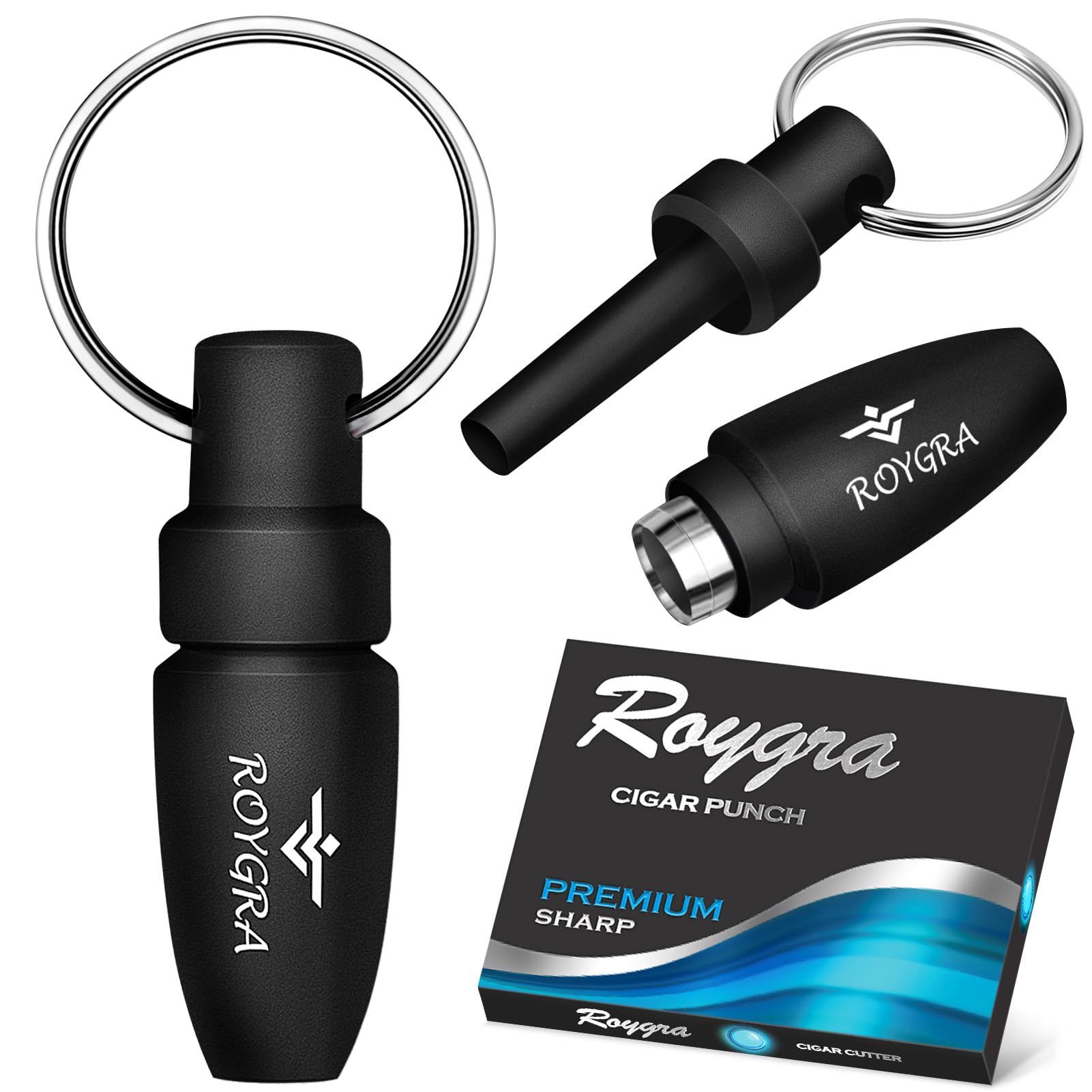 roygra Cigar Punch Cutter Set (6 Pack), Cigar Punch Tool, Plastic Mini ...