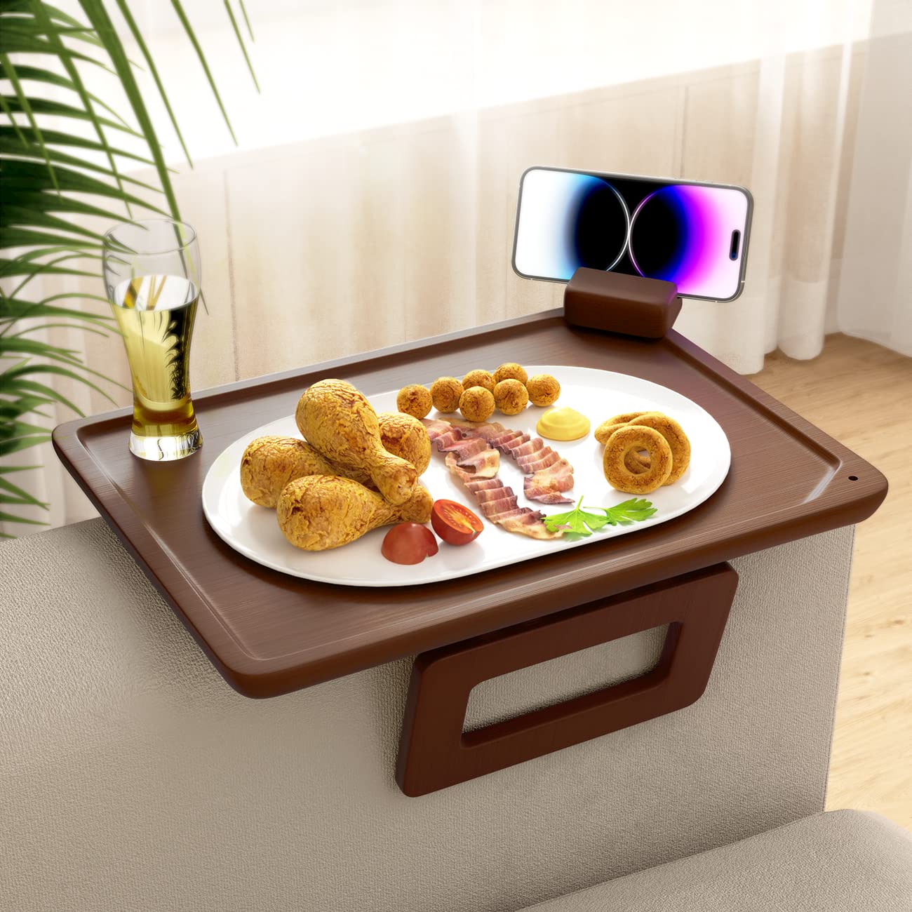 Smatdecis Couch Arm Tray Table Sofa Arm Clip Table,Armrest Tray Table ...