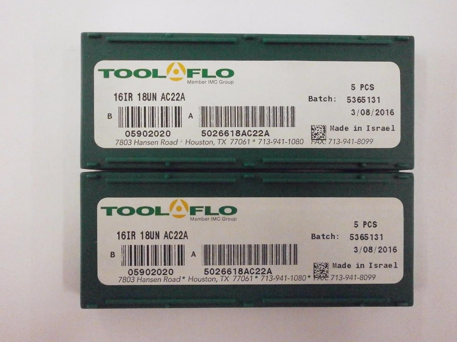 10pc) ToolFlo 16IR 18UN AC22R UN Internal Laydown Coated Carbide 18 TPI ...