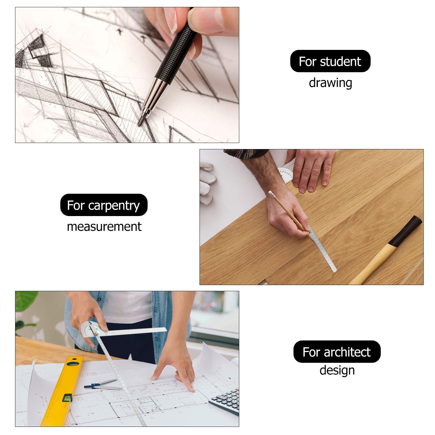 Angle Protractor Angle Finder Ruler Two Arm Stainless Steel Protractor ...