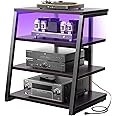 Amazon.com: armocity 4-Tier AV Media Stand with Power Strips, Corner TV ...