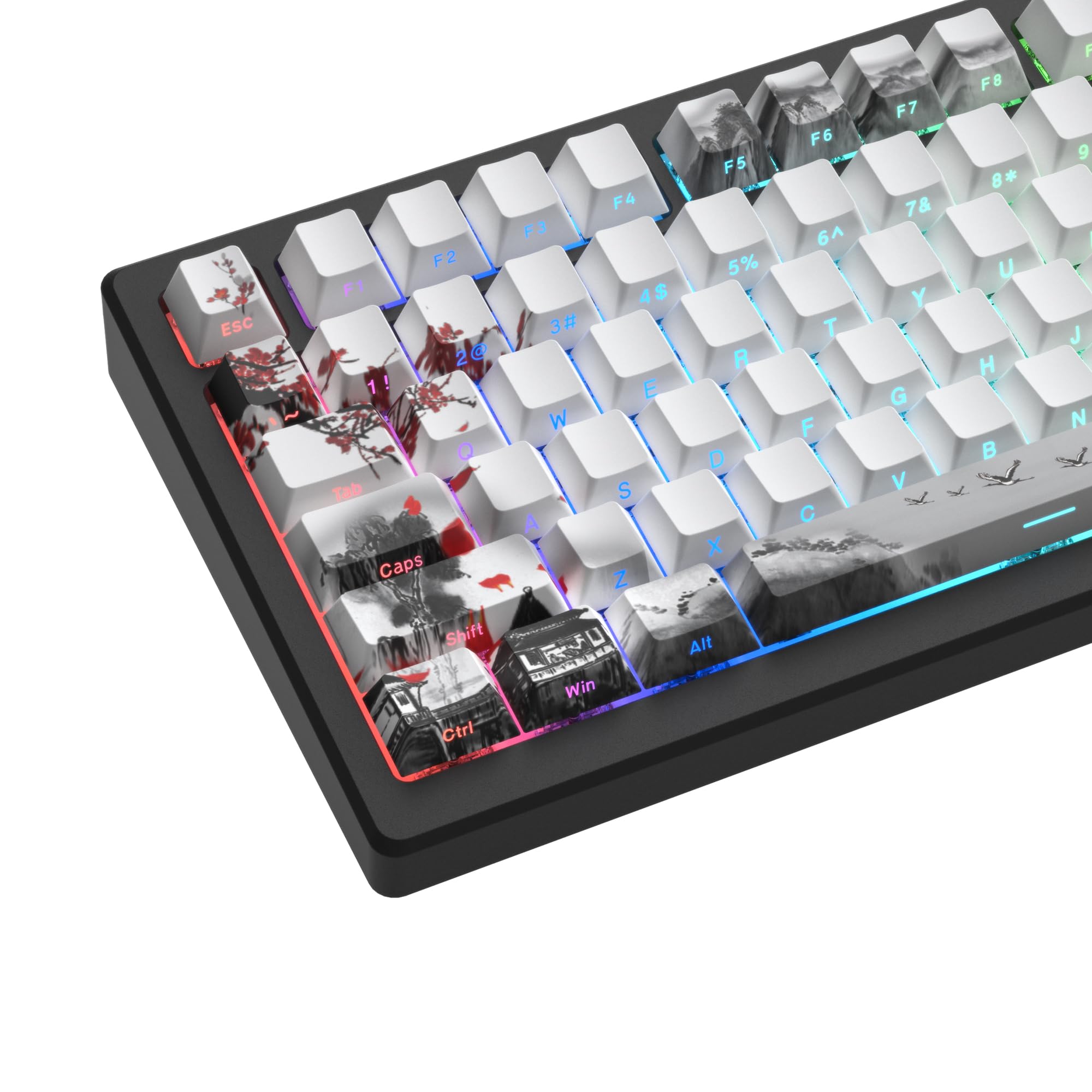 Mua Womier PBT Keycaps Set 130 Keys, Custom White Japanese Keyboard ...